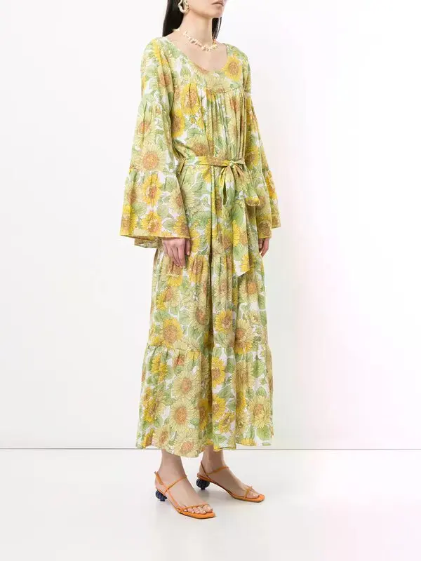 BAMBAH Sunflower Print Kaftan Dress