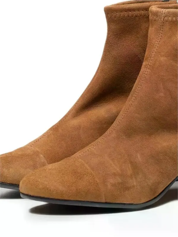 POCHE PARIS Suede Rear-zip Ankle Boots