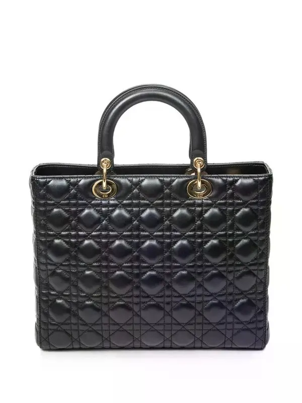 Dior Lady Leather Tote Bag - Black