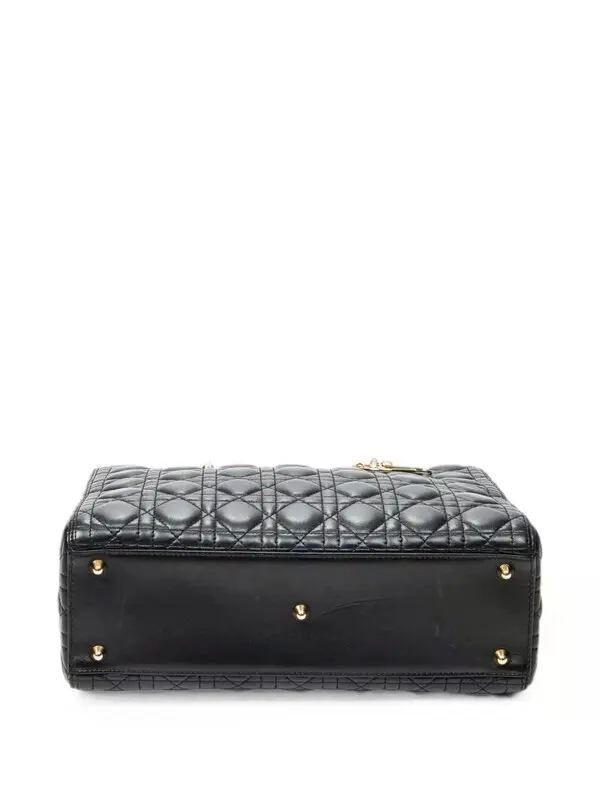 Dior Lady Leather Tote Bag - Black