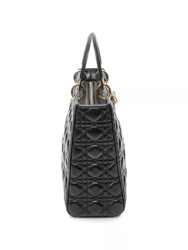 Dior Lady Leather Tote Bag - Black