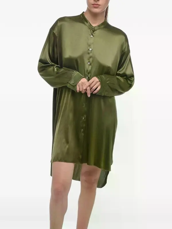 MR.MRS SHIRT Gioia Asymmetric-hem Satin Shirt