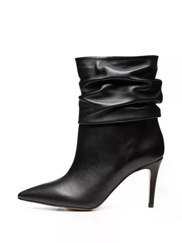 POCHE PARIS Slouchy Pointed-toe Ankle Boots