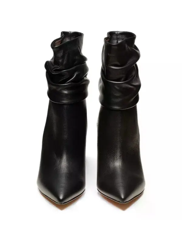 POCHE PARIS Slouchy Pointed-toe Ankle Boots