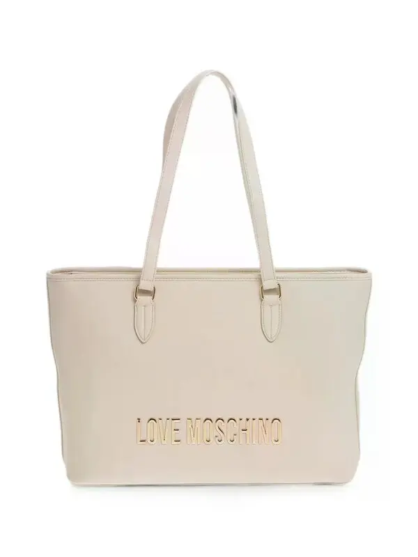 Moschino Love Logo-embossed Tote Bag - Neutrals