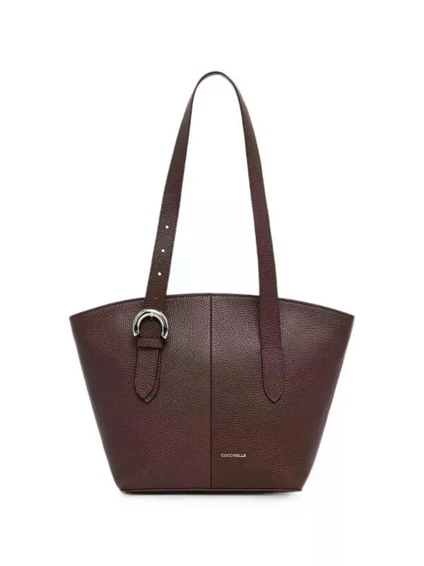 COCCINELLE Buckle-detail Pebbled-leather Tote Bag - Red