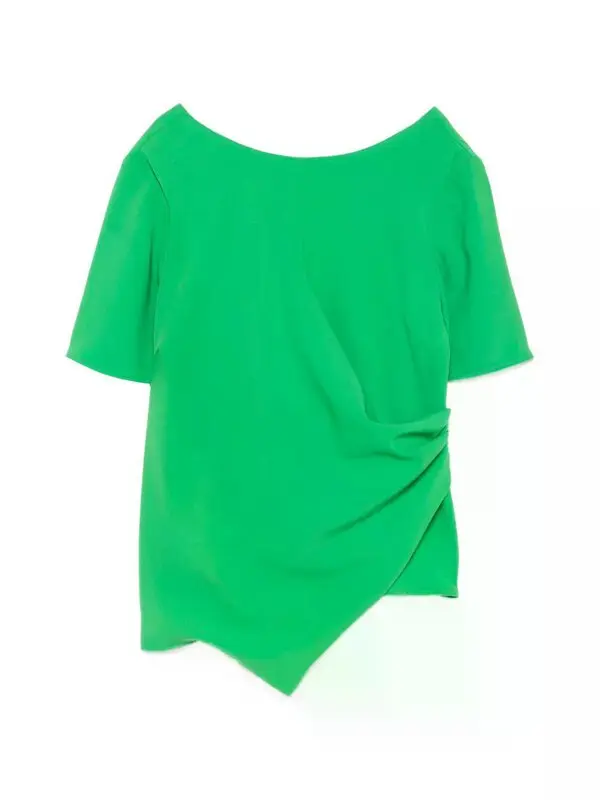KAOS Asymmetric Draped-detail Blouse - Green
