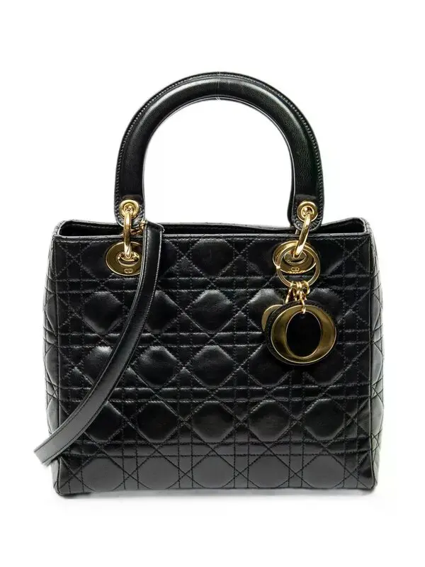 Dior Medium Lady Cannage Tote Bag - Black