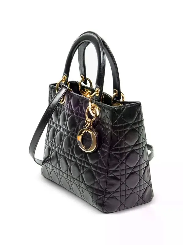 Dior Medium Lady Cannage Tote Bag - Black