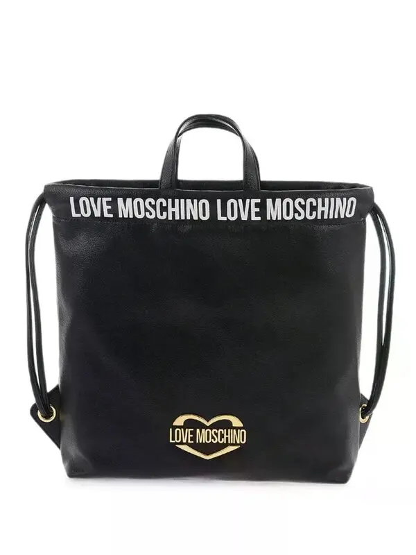 Moschino Logo-print Heart-motif Tote Bag - Black