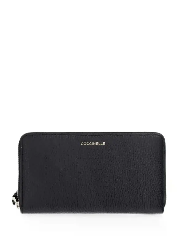 COCCINELLE Grained-leather Zip-around Wallet - Black