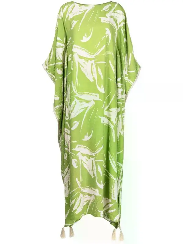 BAMBAH Abstract-pattern Print Kaftan Dress - Green