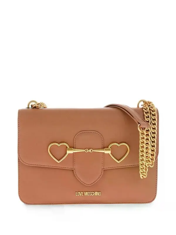 Moschino Heart-motif Chain-strap Shoulder Bag - Brown