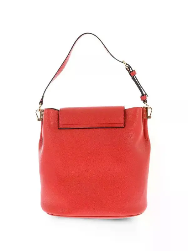 Moschino Pebbled Logo-plaque Bucket Bag