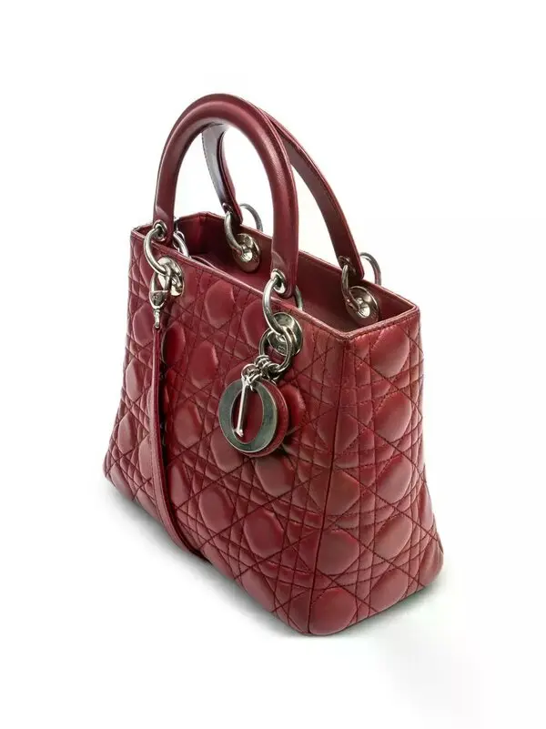 Dior Lady Cannage Tote Bag - Red