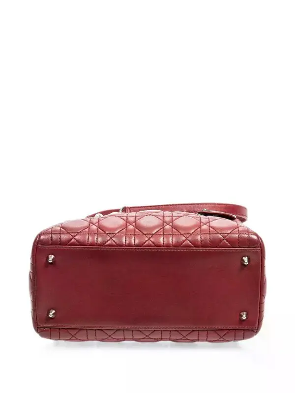 Dior Lady Cannage Tote Bag - Red
