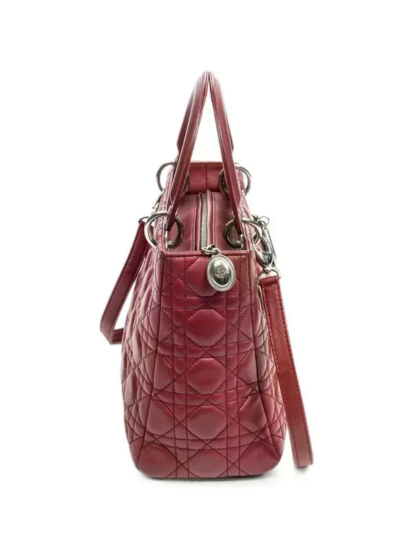 Dior Lady Cannage Tote Bag - Red