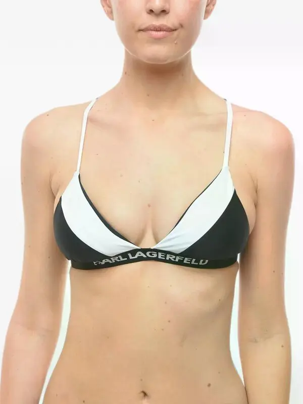 Karl Lagerfeld Two-tone Triangle Bikini Top