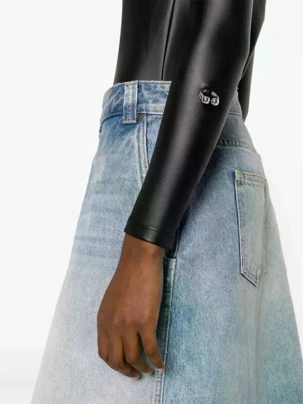 MELITTA BAUMEISTER Coated Long Sleeve Bodysuit With Piercing Detail