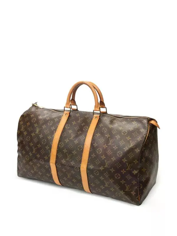 LOUIS VUITTON 55 Keepall Monogram Canvas Travel Bag - Brown