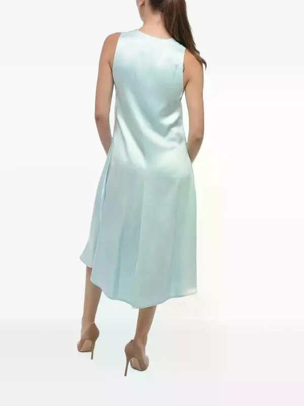SA SU PHI Serena Satin V-neck Midi Dress - Blue
