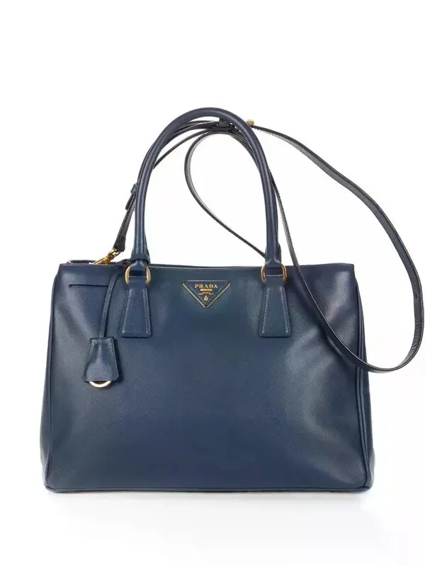 Prada Saffiano Leather Tote Bag - Blue
