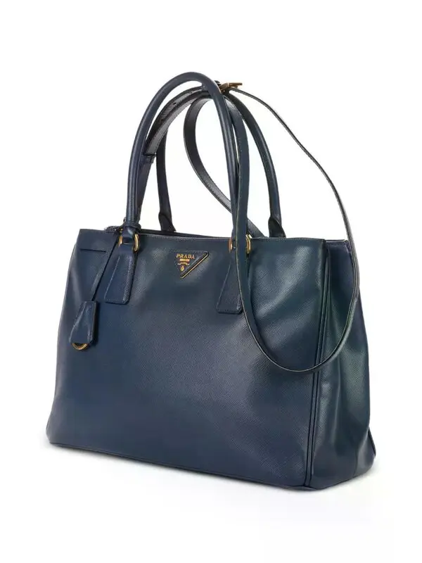 Prada Saffiano Leather Tote Bag - Blue