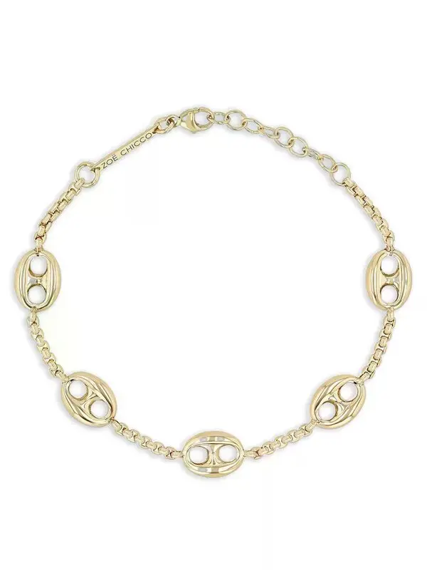 Zoe Chicco Small Box Chain Mariner-link Bracelet In Yellow