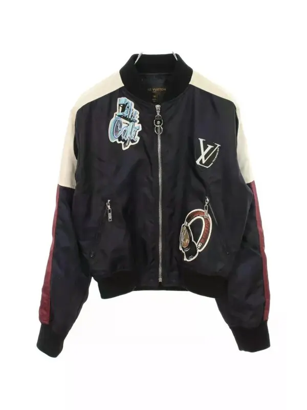 LOUIS VUITTON 2000s Patch-detail Bomber Jacket - Blue