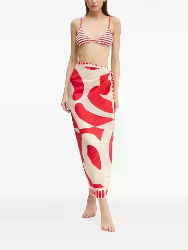 Bond Eye Abstract-print Tie-fastening Sarong