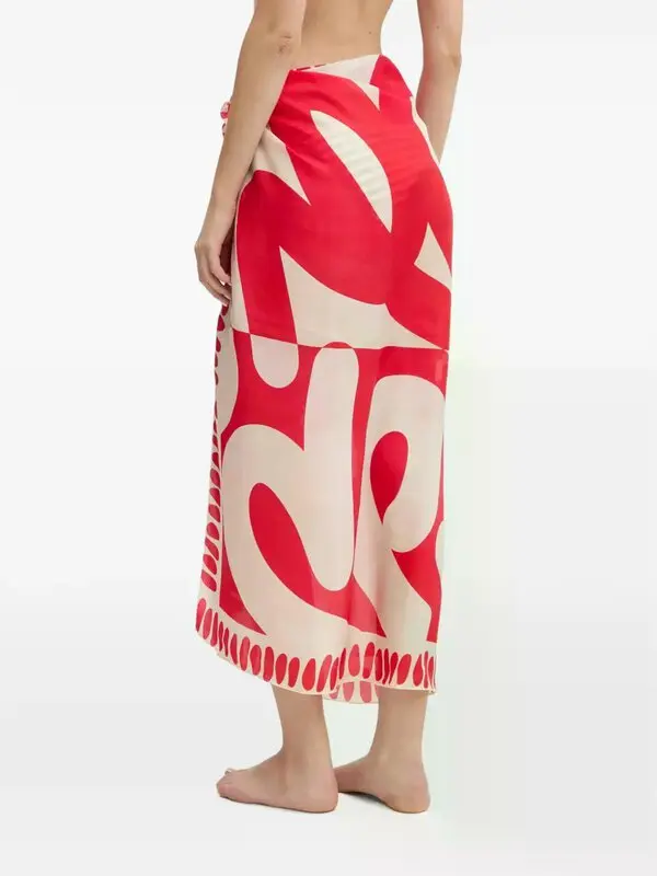 Bond Eye Abstract-print Tie-fastening Sarong