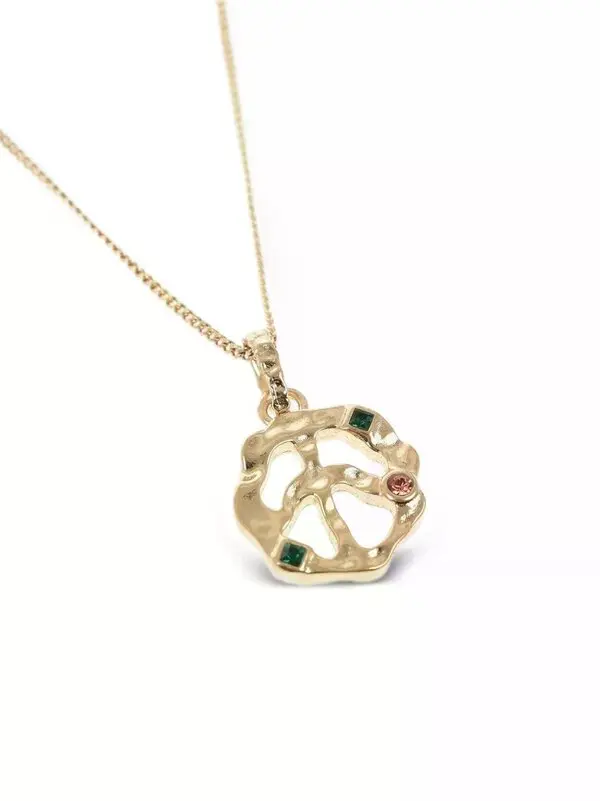 Palm Angels Peace Sign Embellished Pendant Necklace