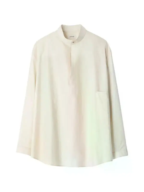 LEMAIRE Sailor Top In Washed Cotton And Silk Blend - Neutrals