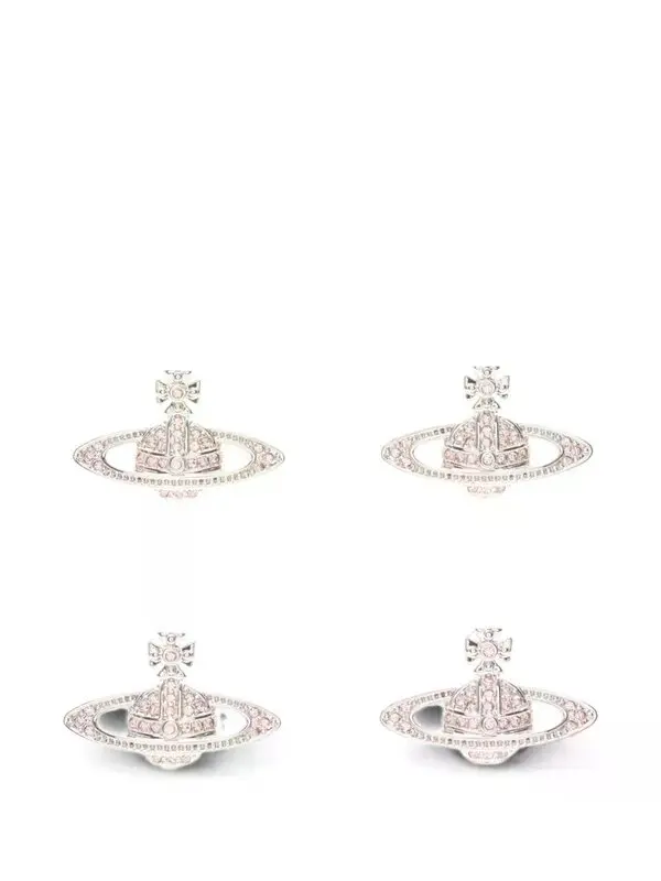 VIVIENNE WESTWOOD Bas Relief Rhinestone Earrings - Silver