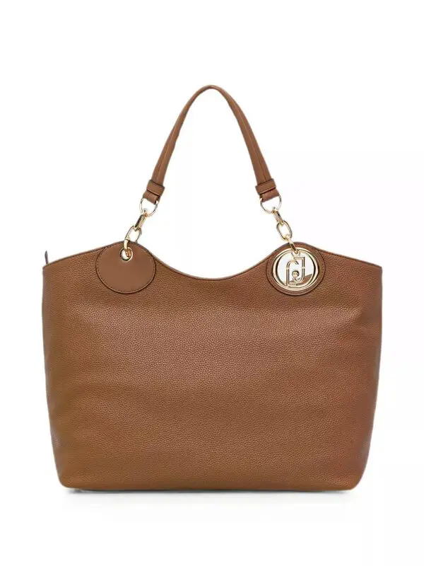 Liu Jo Logo-plaque Pebbled-effect Tote Bag - Brown