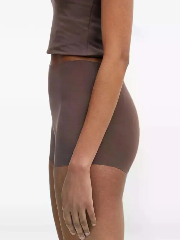 MAISON MARGIELA Logo-print High-waist Shorts - Brown