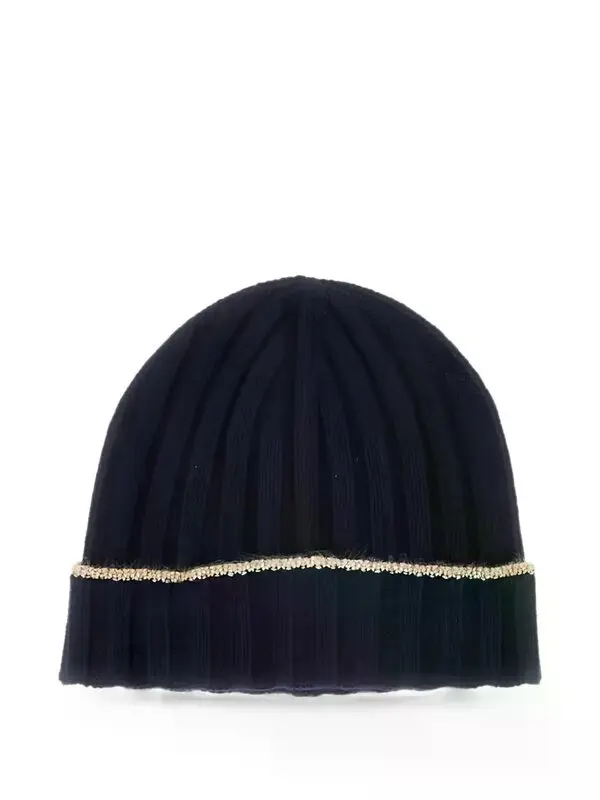 Brunello Cucinelli Ribbed-knit Cashmere Beanie Hat - Blue