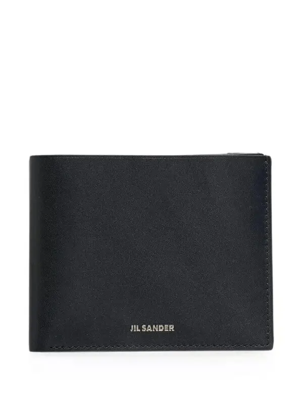 JIL SANDER Soft Calf Leather Bifold Wallet - Black