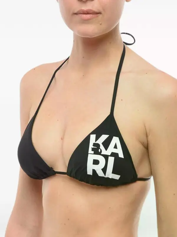 Karl Lagerfeld Logo-print Triangle Bikini Top