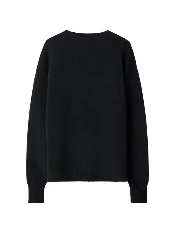 LEMAIRE Boat Neck Sweater In Double-face Virgin Wool - Blue