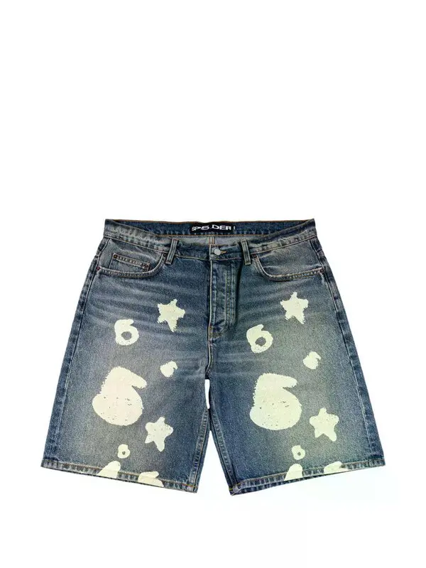 SP5DER Graphic-print Denim Shorts