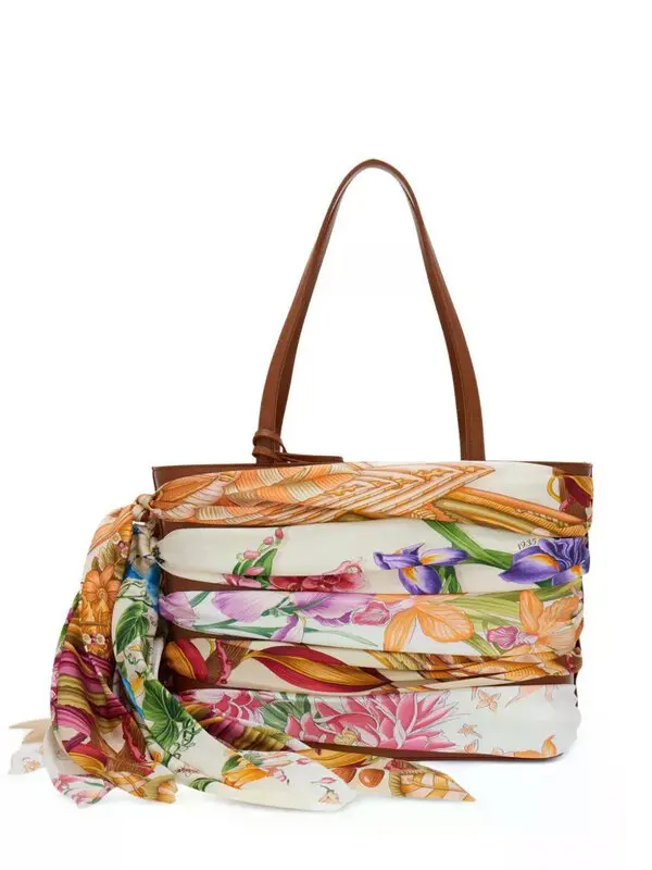 FERRAGAMO Scarf-detail Tote Bag - Neutrals
