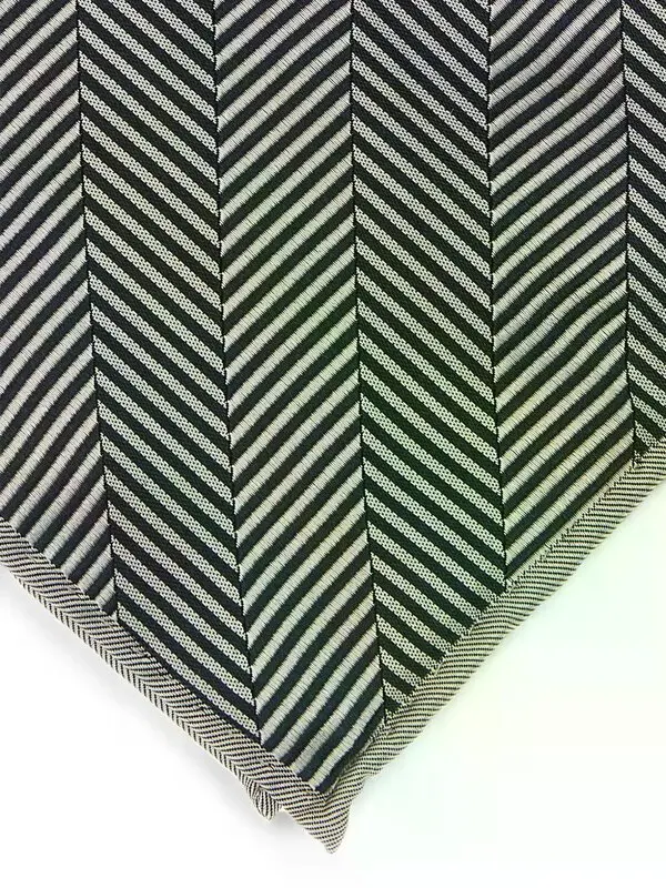 Brunello Cucinelli Chevron-motif Hand-sewn Pocket Square - Black