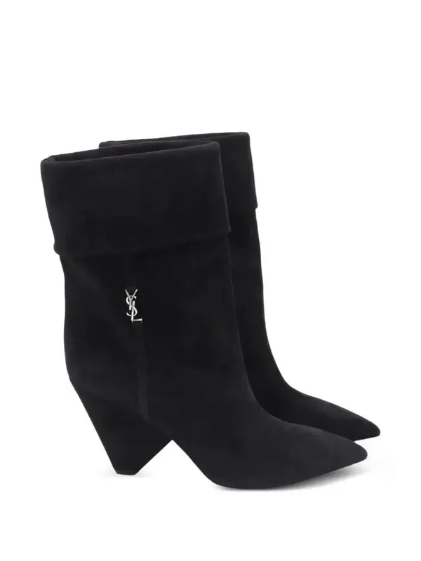 Saint Laurent 2010s Niki Wedge Ankle Boots - Black