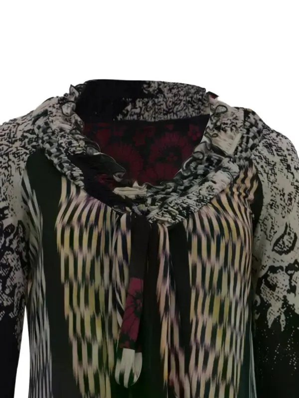 Etro Printed Blouse With Ruffled Neckline