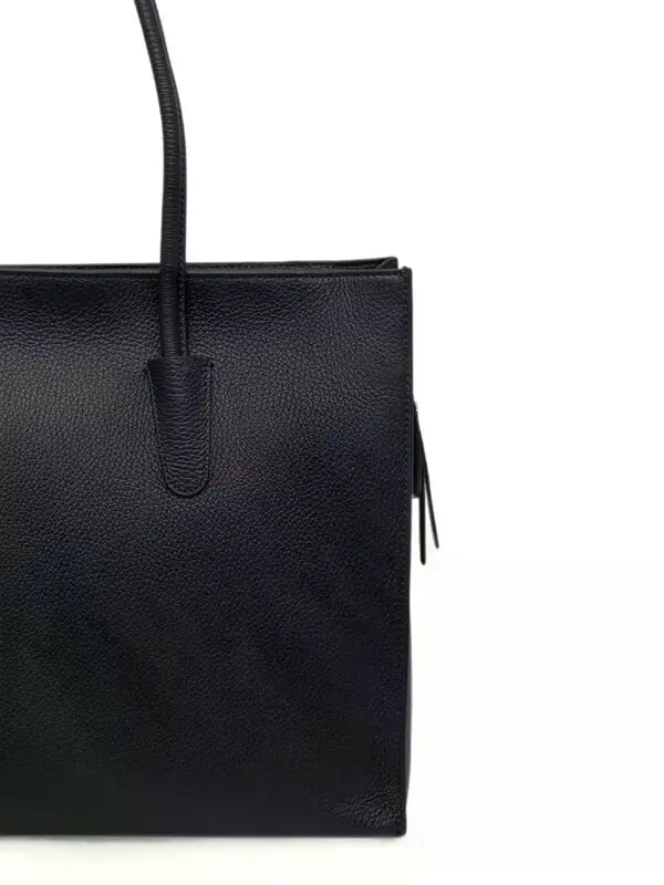 COCCINELLE Grained Leather Tote Bag With Embossed Logo