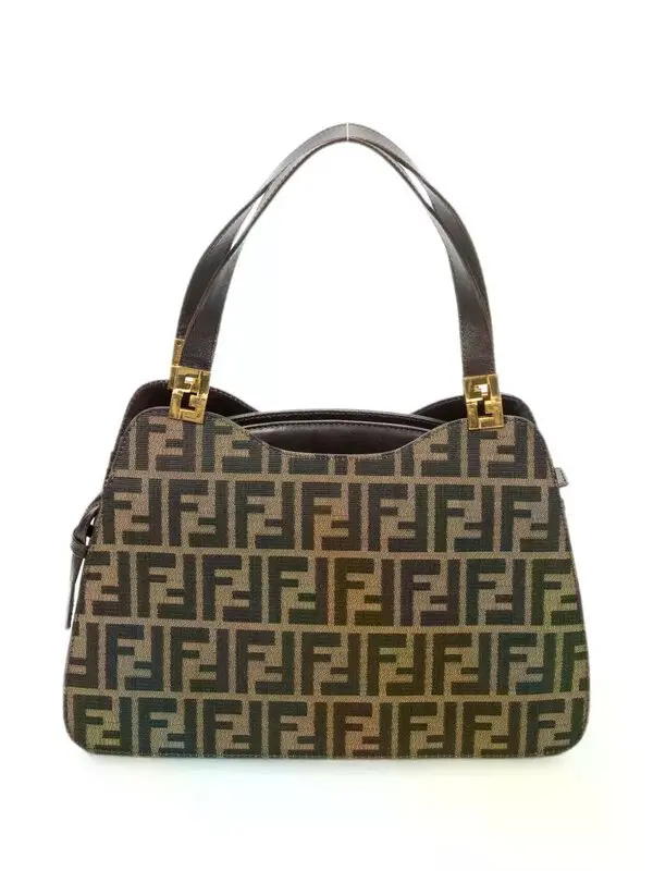 Fendi Ff-logo-plaque Zucca-pattern Tote Bag - Brown