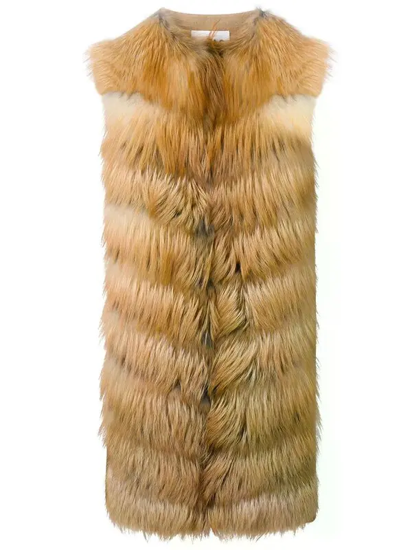 MANZONI 24 Panelled Sleeveless Coat - Brown