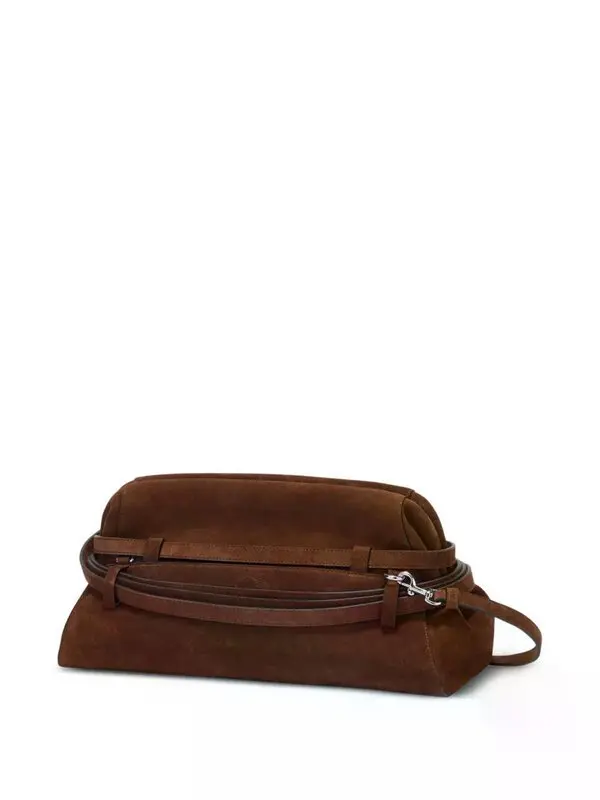 Moschino Belted Suede Clutch Bag