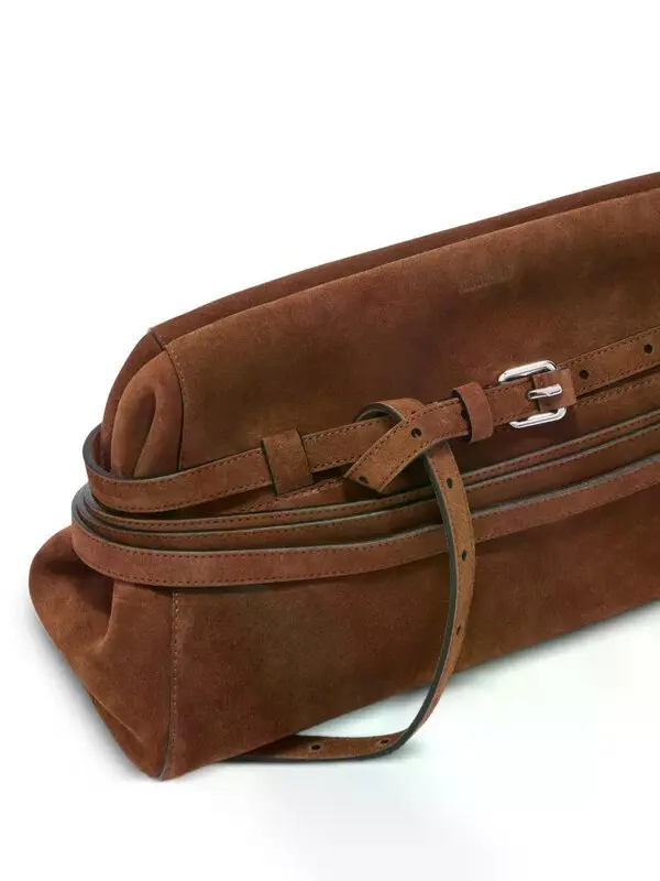 Moschino Belted Suede Clutch Bag